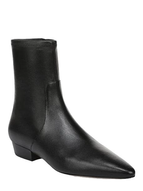 Veronica Beard Glinda Leather Bootie - Black Nappa