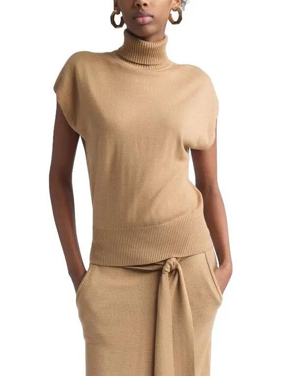 Ramy Brook Natalie Wool Turtleneck Sweater - Camel
