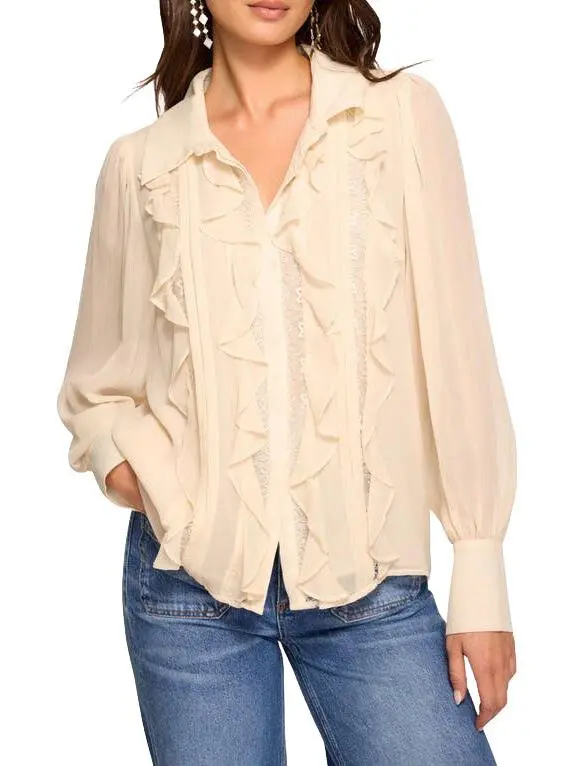 Ramy Brook Claire Ruffle Shirt - Bone