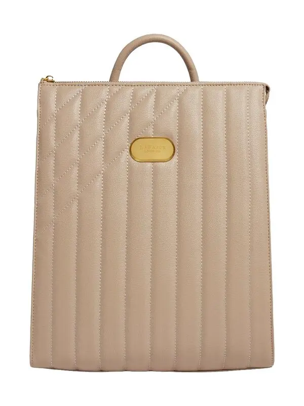 LABANTE LONDON Danai Vegan Leather Backpack With Artist-designed Strap - Beige