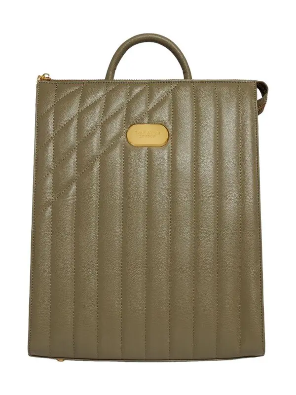 LABANTE LONDON Danai Vegan Leather Backpack With Artist-designed Strap - Green