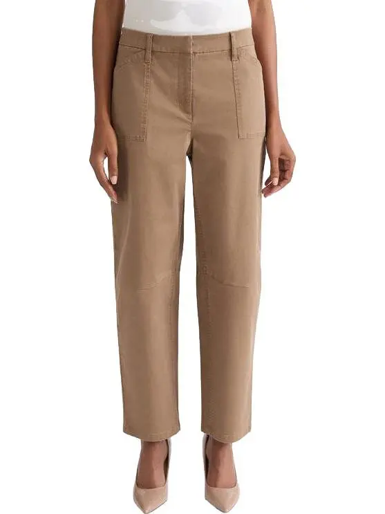 Jones New York Patch Pocket Barrel Leg Pants - Deep Maple