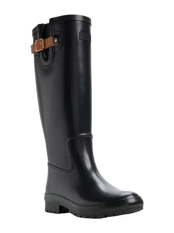 Sperry Drizzle Tall Waterproof Rain Boots With Buckle Detail - Black