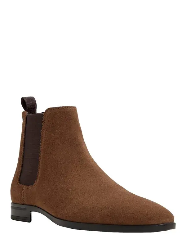 Ted Baker London Norwich Plain Toe Suede Chelsea Boots - Brown