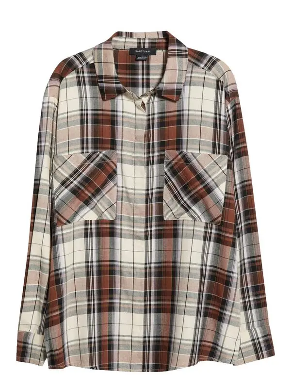 Sanctuary The City Plaid Shirt - Haze Plaid