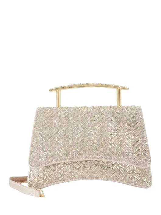 Dune London Bedazzle Crystal Top Handle Bag - Gold