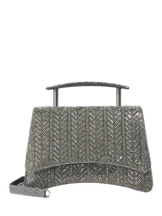 Dune London Bedazzle Crystal Top Handle Bag - Pewter