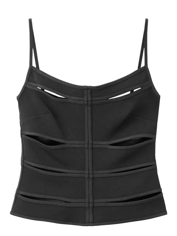 Mango Cutout Tank Top - Black