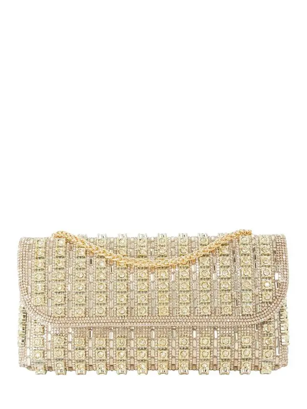 Dune London Elabourate Crystal Clutch - Gold