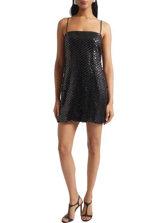 Ramy Brook Yvonne Sequin Minidress - Black Mesh