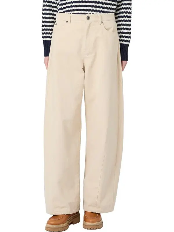 Max Mara Wide Leg Cotton Pants - Ivory