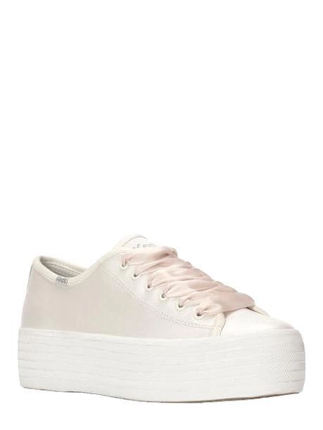 Keds® Triple Up Pearlized Platform Leather Lace-up Sneakers - White Pearlized