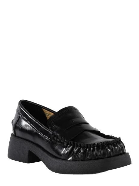 Bc Footwear Faux Leather Penny Loafer With Chunky Block Heel And Platform Sole - Black