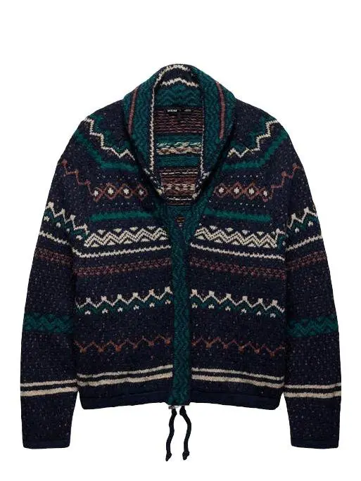 Prana Fair Isle Shawl Collar Cardigan - Nautical