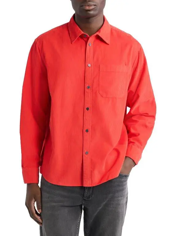 Rag & Bone Relaxed Corduroy Shirt Jacket - Red