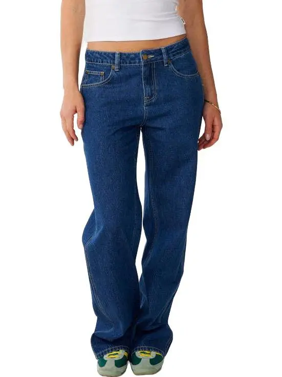 Rip Curl Aggie Low Rise Relaxed Fit Jeans - Mid Blue