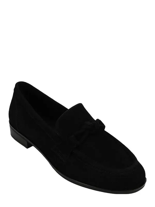 Vaneli Kaye Suede Loafer With Knot Detailing - Black