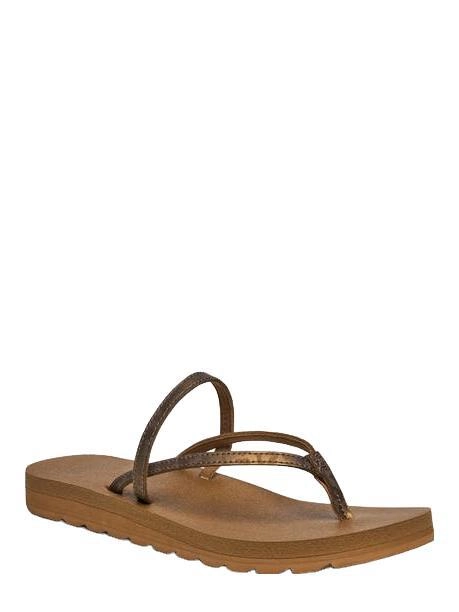 Sanuk Yoga Strappy Leather Sandals - Bronze Leopard