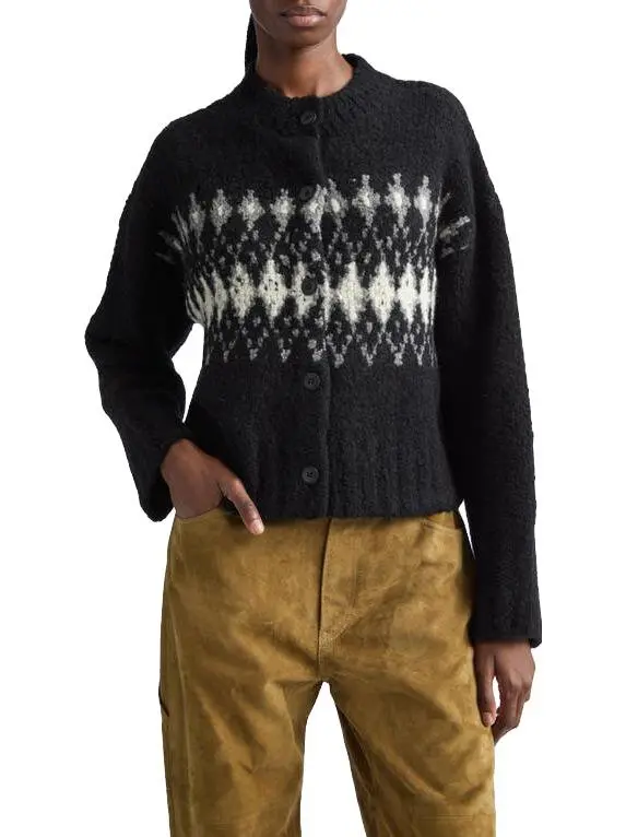 Altuzarra Haven Fair Isle Wool Cardigan - Black