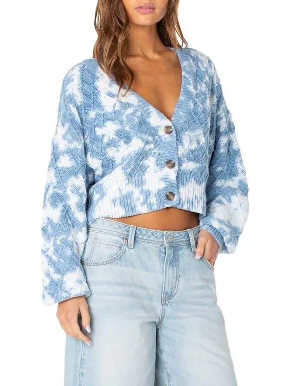 Roxy Sundaze Tie Dye V-neck Cardigan - Dutch Blue