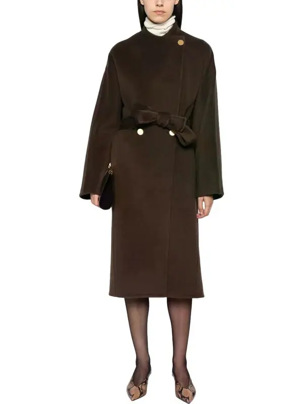 Alberta Ferretti Belted Coat - Brown