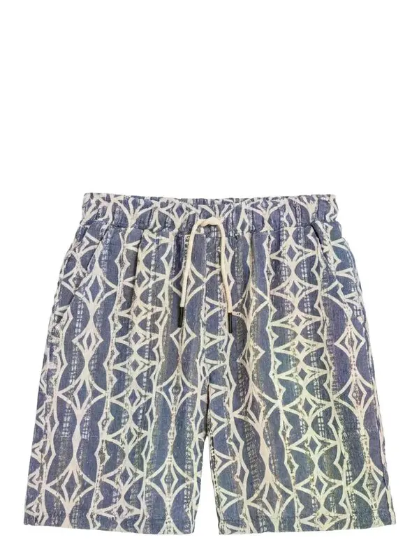 OAS Company Arko Nicola Geometric Jacquard Drawstring Shorts - Blue
