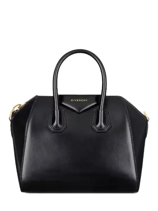 Givenchy Small Antigona Bag In Shiny Grained Leather - Black