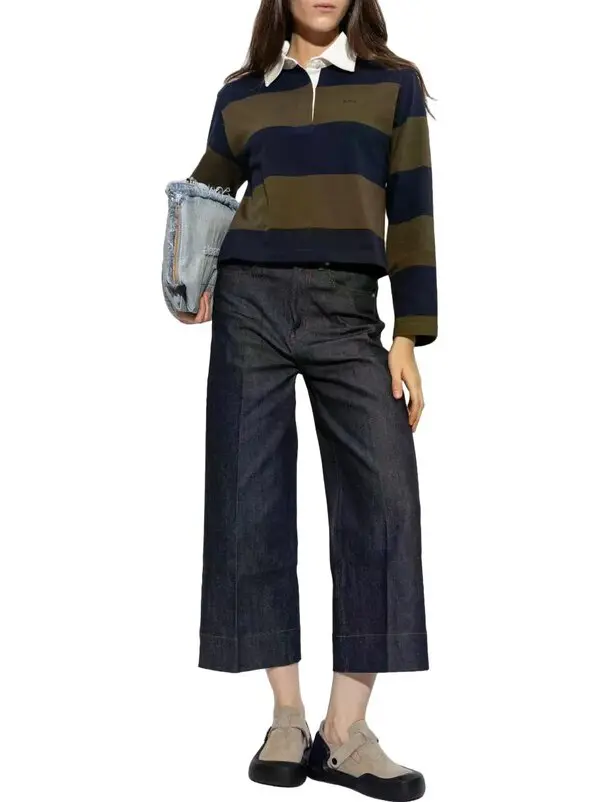A.p.c. Striped Long-sleeve Polo Shirt - Blue