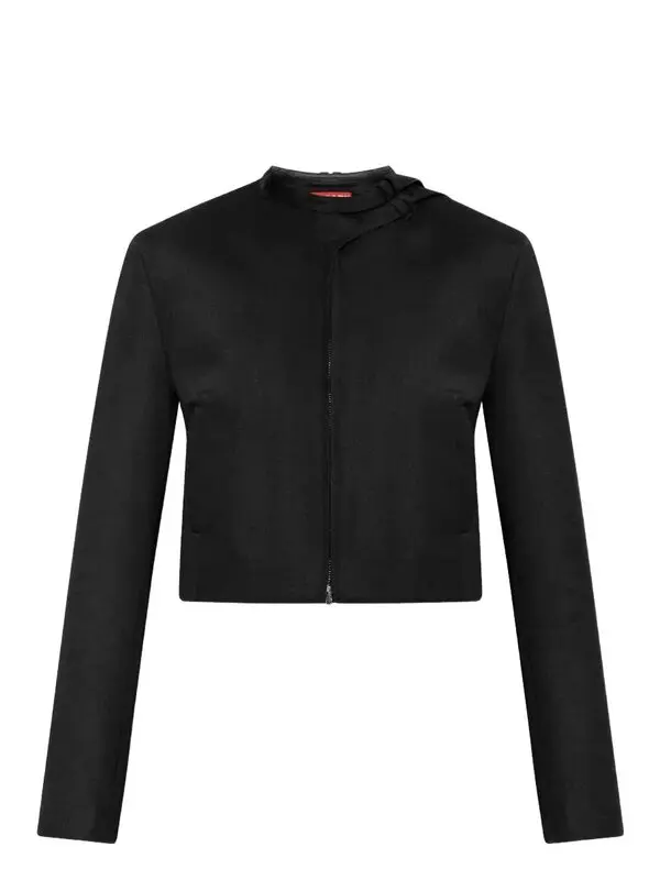 DIESEL® Tailored Jacket With Biker-neck Strap - Black