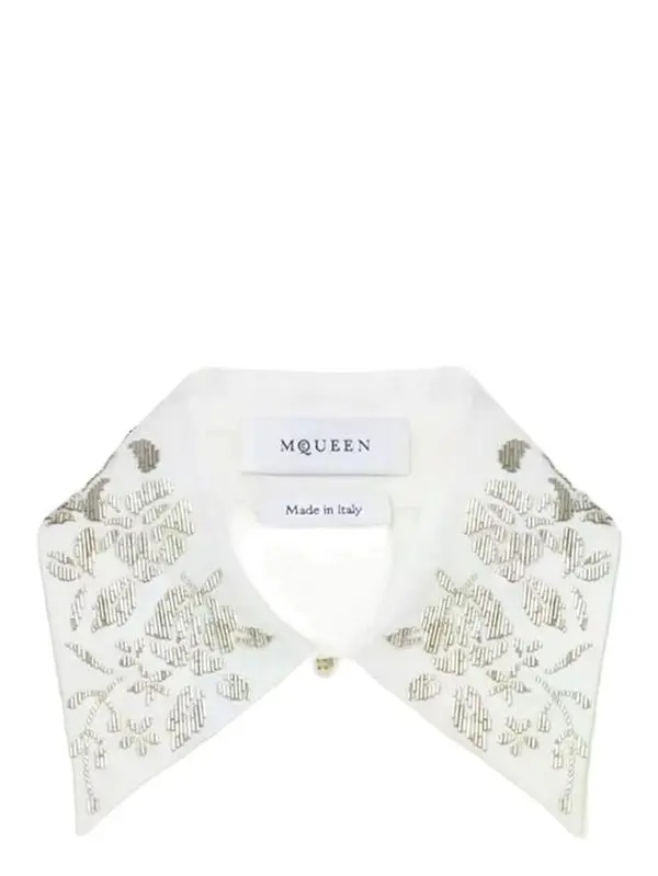 Alexander McQueen Floral Embroidered Silk Crêpe De Chine Shirt - White