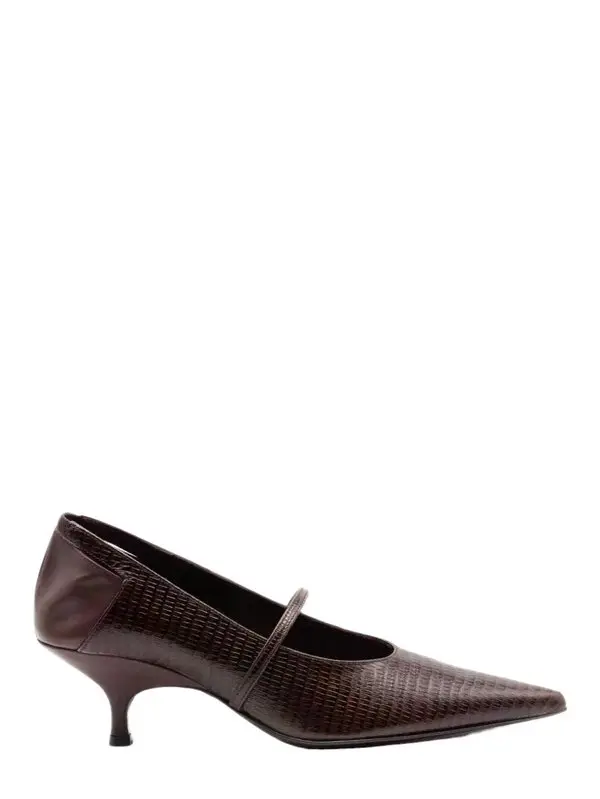 GIABORGHINI Elisa Woven-effect Pumps - Brown