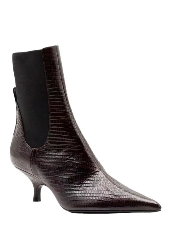 GIABORGHINI Tara Reptile Effect Chelsea Ankle Boots - Brown