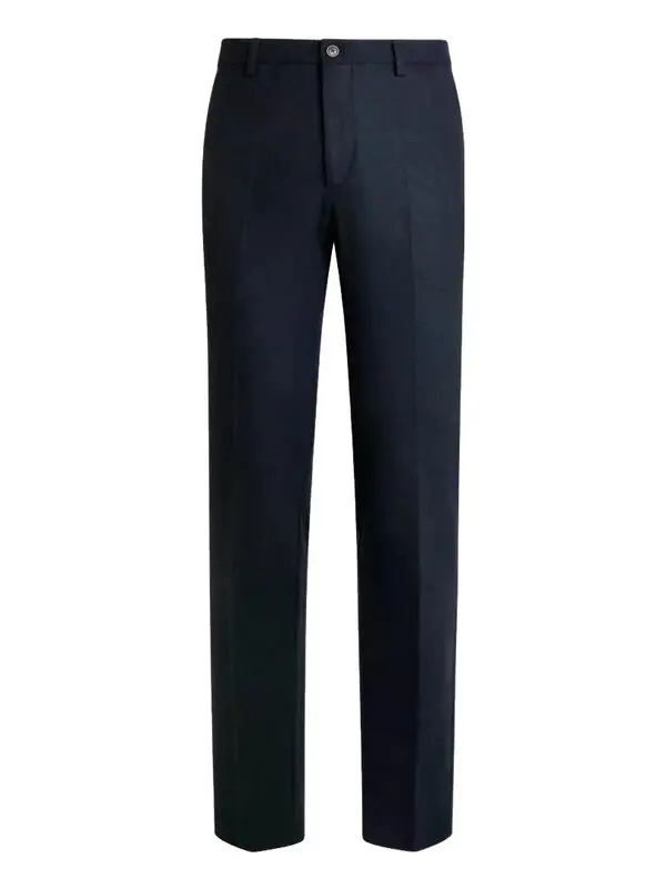 Etro Stretch Wool-blend Knit Trousers - Blue