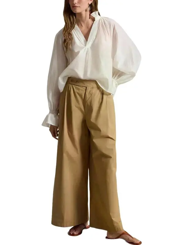 Polo Ralph Lauren Pleated Wide-leg Trousers - Neutrals