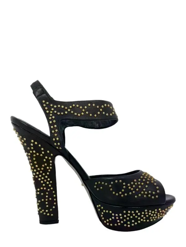 SERGIO ROSSI Studded Platform Sandals - Black