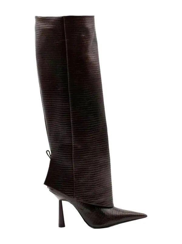 GIABORGHINI Reptile-print Knee-high Boots - Brown