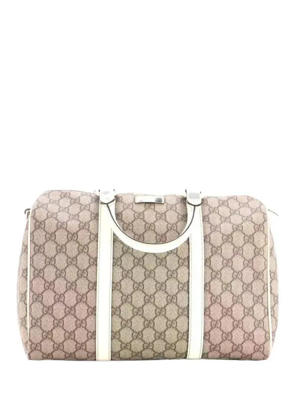 Gucci Joy Boston Bag Gg Coated Canvas Medium Satchel - White