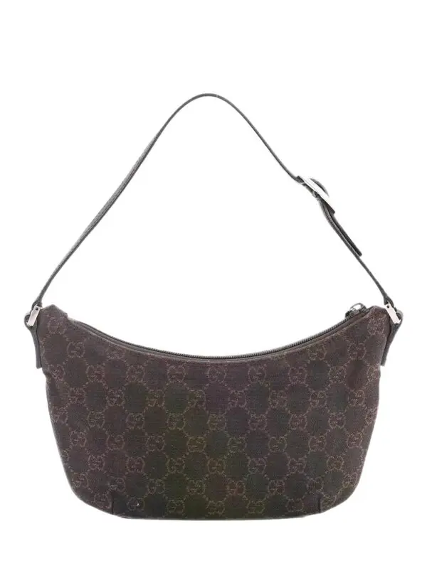Gucci Vintage Pochette Shoulder Bag Gg Canvas Small Hobo Bag - Brown