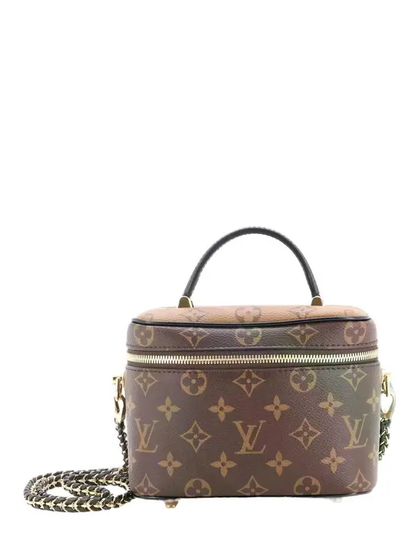 LOUIS VUITTON Vanity Handbag Reverse Monogram Canvas Pm Satchel - Brown