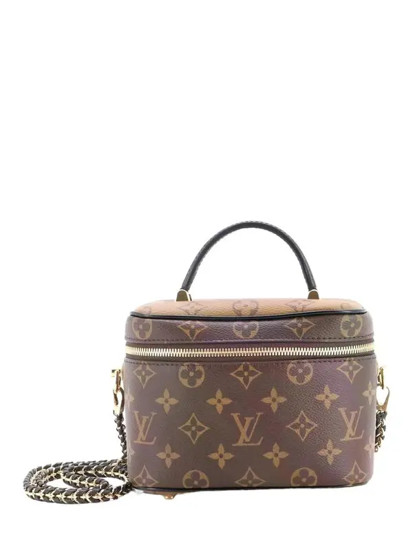 LOUIS VUITTON Vanity Handbag Reverse Monogram Canvas Pm Satchel - Brown
