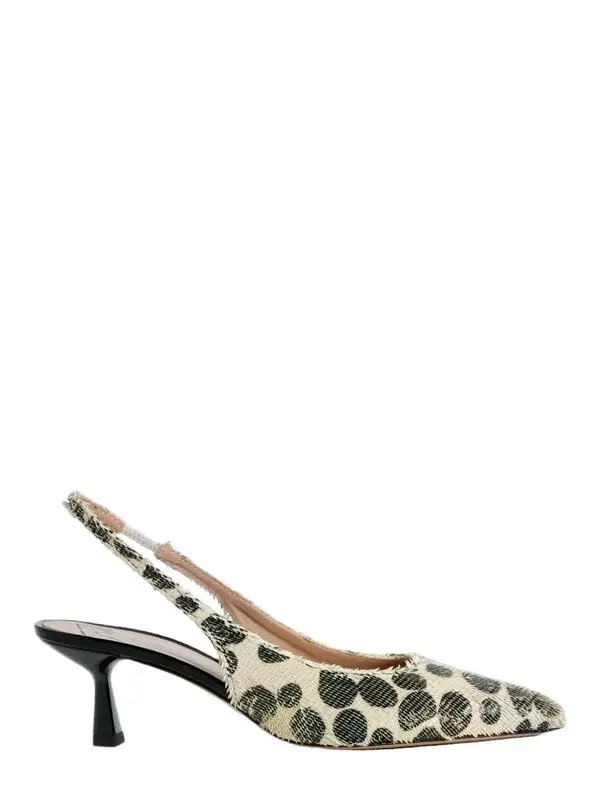Roberto Festa Dalila Polka-dot Laser-cut Slingback Pumps - Black