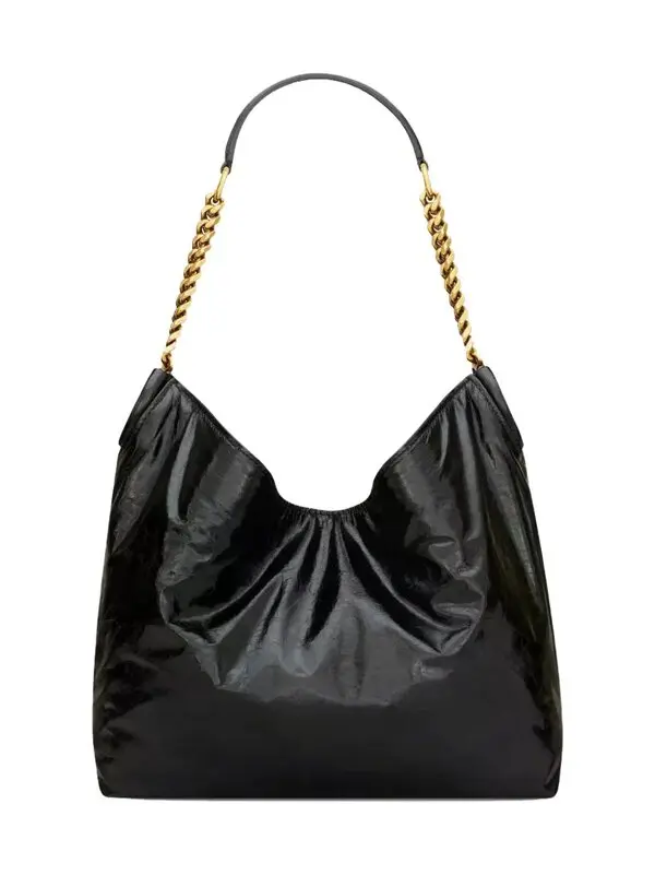 Saint Laurent Hortense Small In Shiny Leather - Black