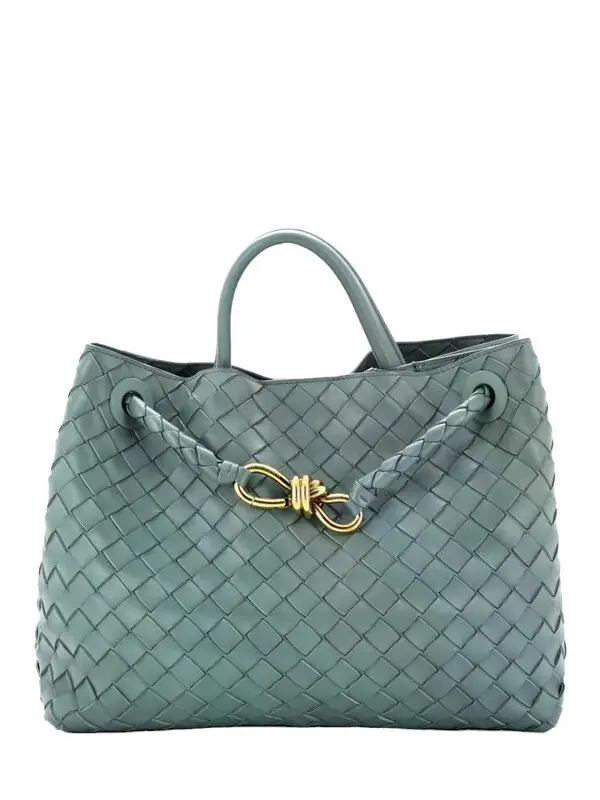 Bottega Veneta Intrecciato Nappa Medium Satchel Andiamo Top Handle Bag - Green