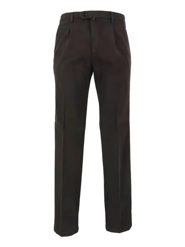 BRIGLIA 1949 Tailored Straight-leg Trousers With Pleated Detail - Brown