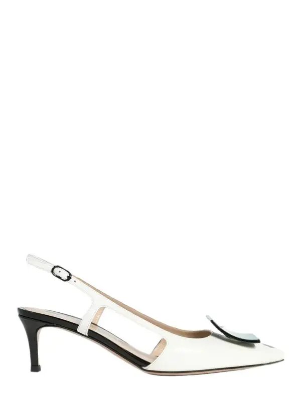Roberto Festa Kimera Patent-leather Slingback Pumps - White