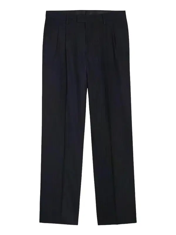 LARDINI Pinstriped Pleated Trousers - Black