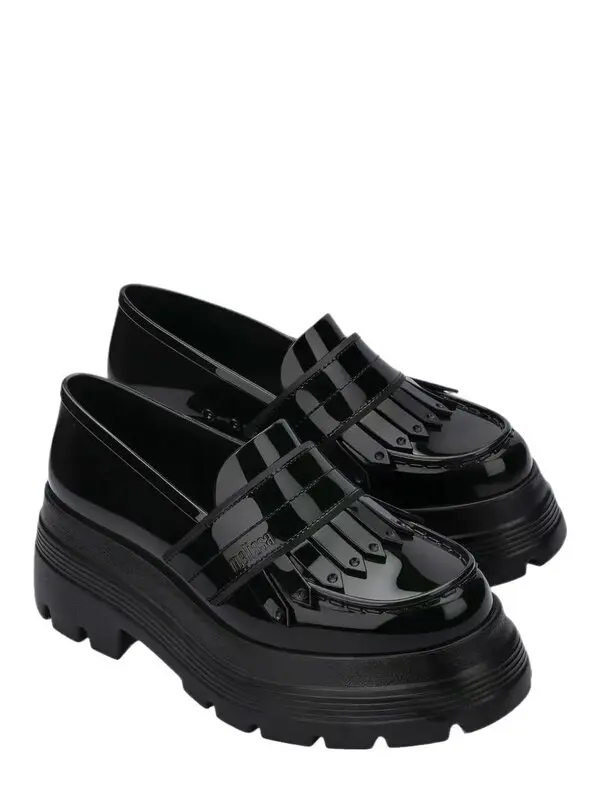 Melissa Royal Plus Loafers With Fringed Edge And Lug Sole - Black