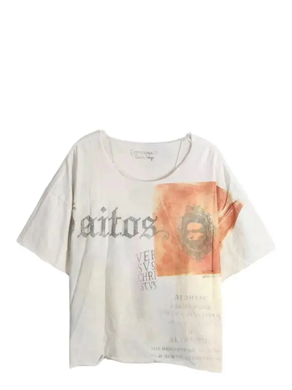 SAITOS 783 Anchor Graphic-print Distressed T-shirt - White