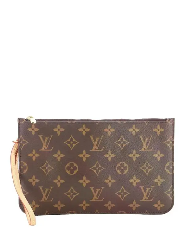 LOUIS VUITTON Neverfull Pochette Monogram Canvas Large Pouch - Brown