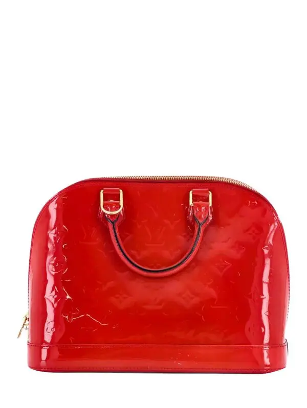 LOUIS VUITTON Alma Handbag Monogram Vernis Pm Satchel - Red